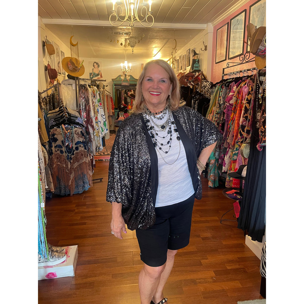 Jet Black Sequin Jacket – Savannah Hoffman Designs
